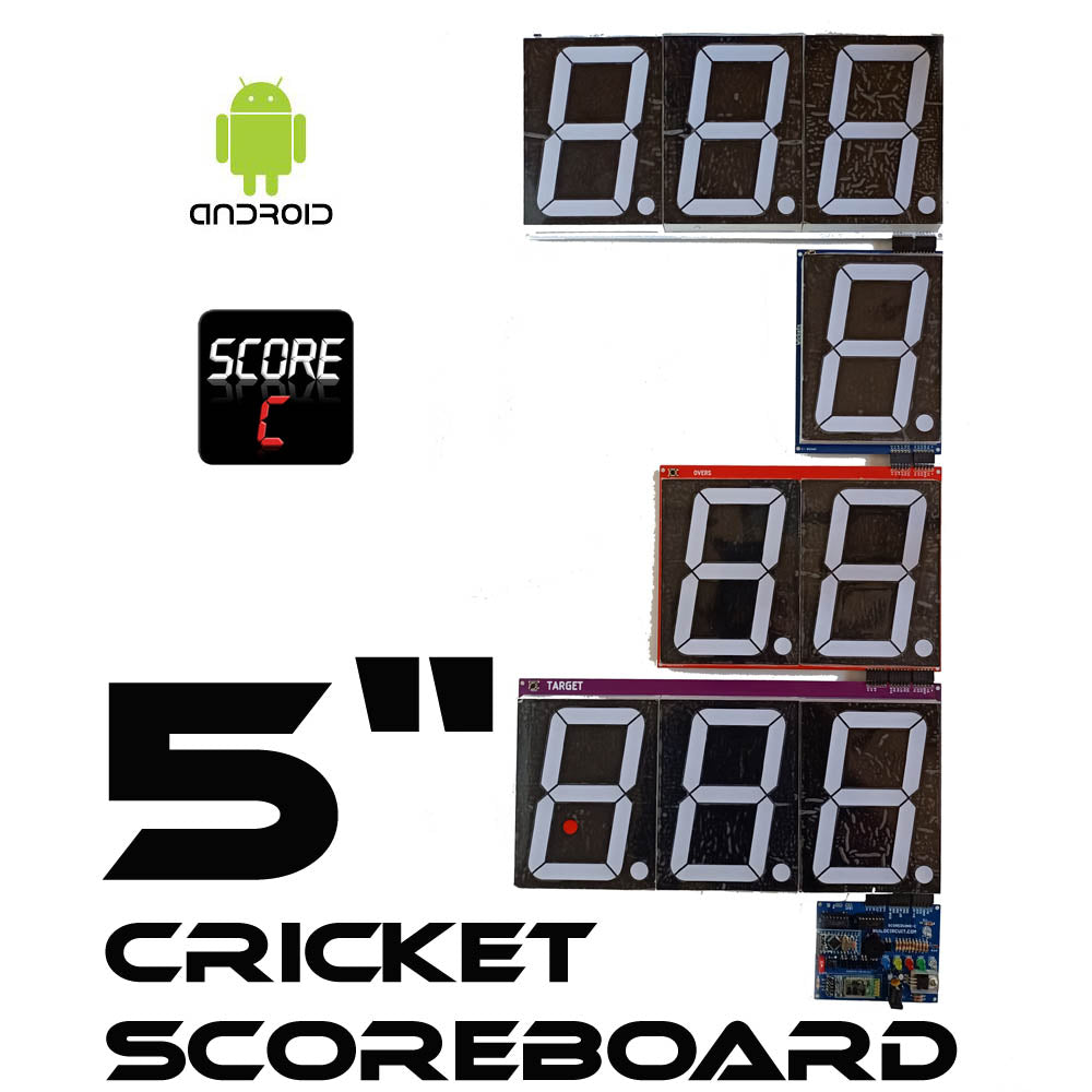 SCORE-C Basic Arduino Scoreduino based Cricket Scoreboard With 5″ displays– BUILDCIRCUITS