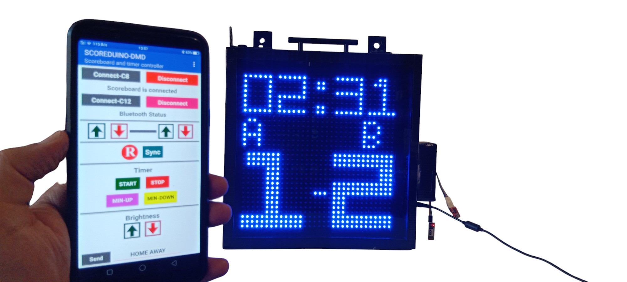 How to assemble 2 dot matrix displays to build cricket and soccer scor ...