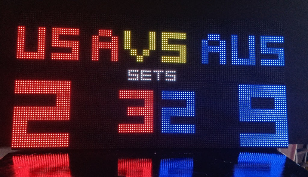 Wi-Fi controlled Indoor digital scoreboard with 4 chained P5 64x32 pix ...