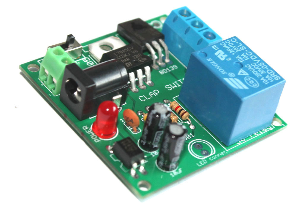 Relay module for Clap switch- Operate 100-240V AC Appliances– BUILDCIRCUITS