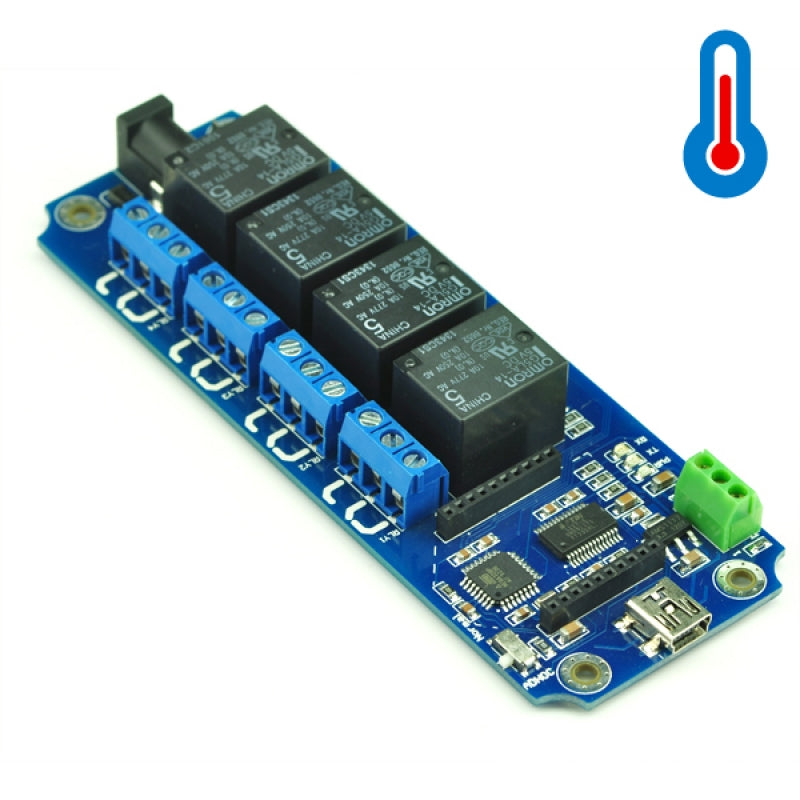 TOSR04-T - 4 Channel USB/Wireless 5V Relay Module (Temperature Sensor ...