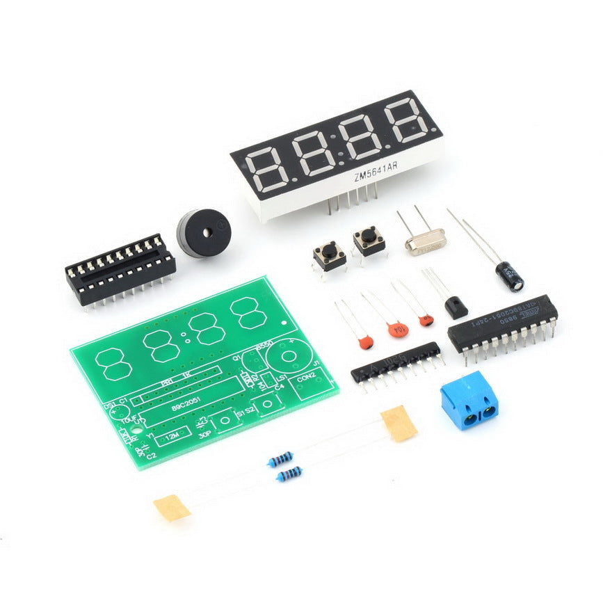 AT89C2051-24PU Digital Clock DIY Kit- Build Your Own Digital Clock wit ...